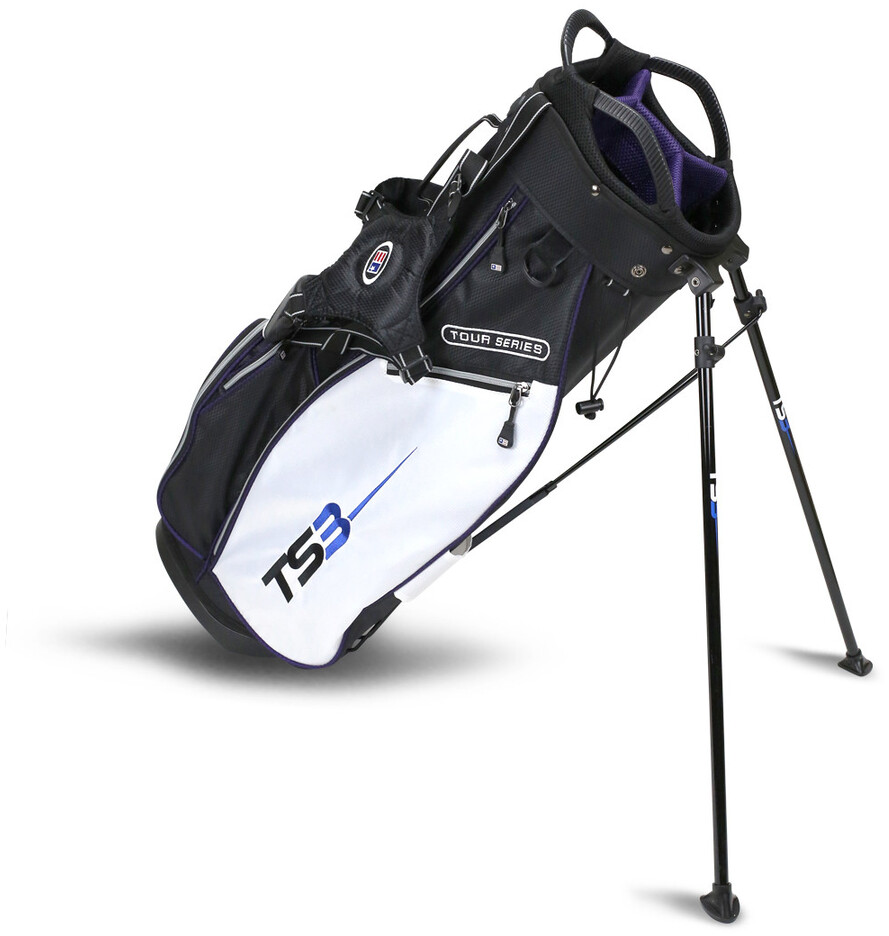 U.S. Kids Golf TS3-54 (137 cm) Junior Standbag, schwarz/weiss/lila ...