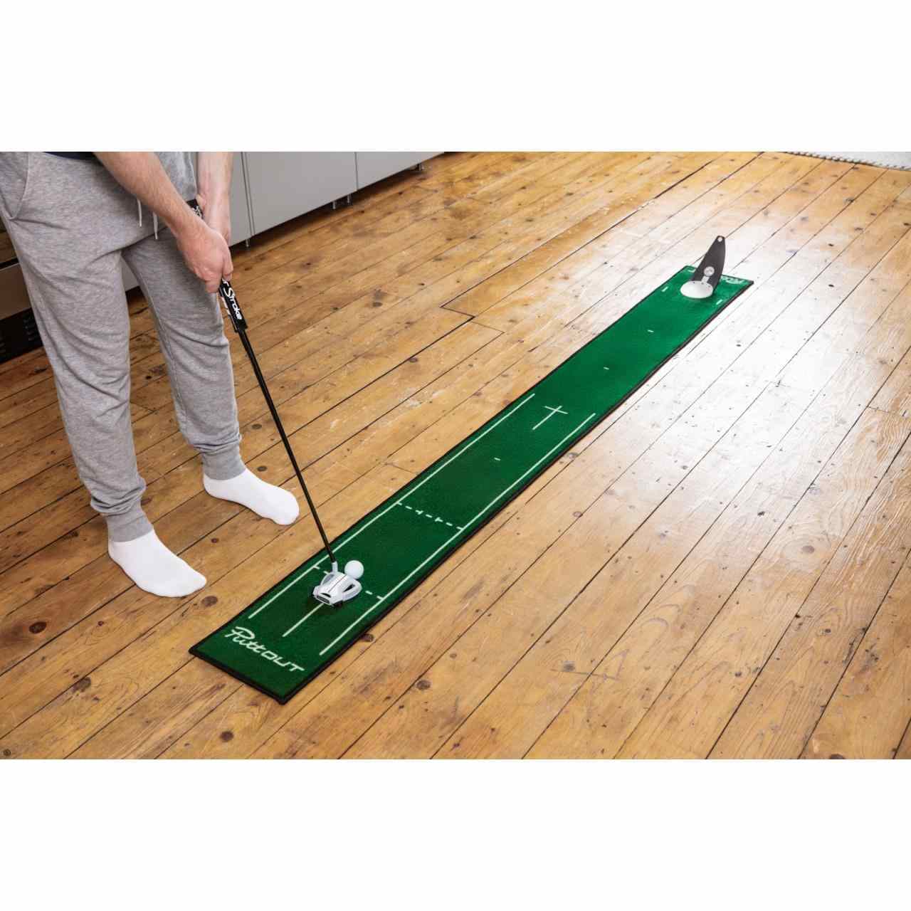 PuttOUT Slim Putting Mat Green Puttingmatte, 240x25cm | Golf Brothers.de